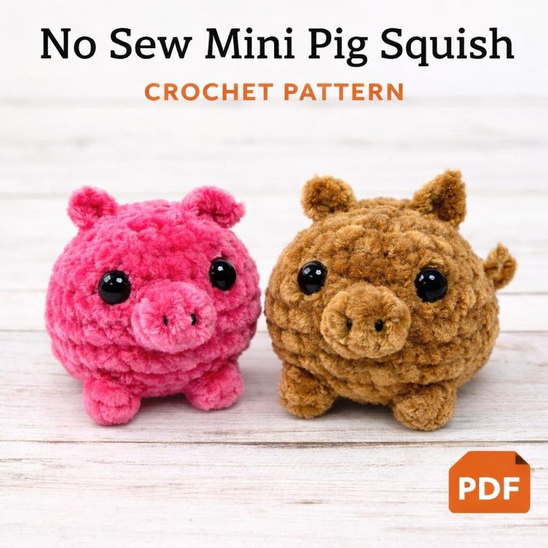 No-sew Mini Crochet Pig Squish Pattern | Plush Amigurumi Pig | Quick ...