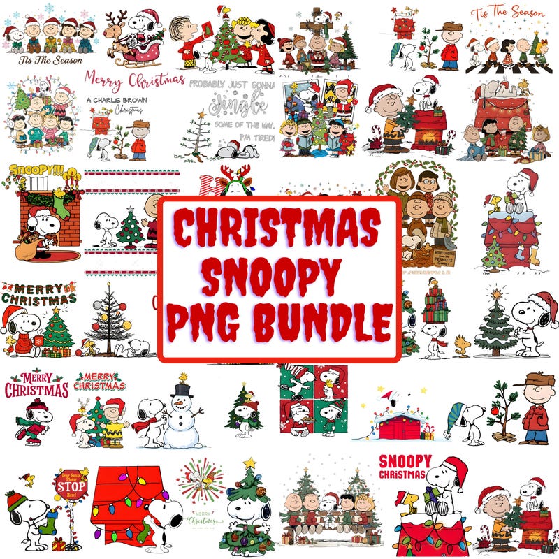 Peanuts Christmas Clipart - Etsy
