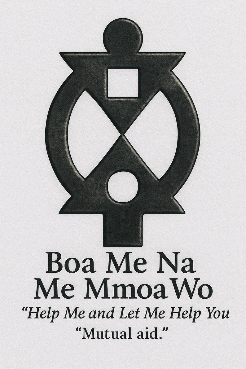 Boa Me Na Me Mmoa Wo | Support Symbol | Cooperation Adinkra Print ...
