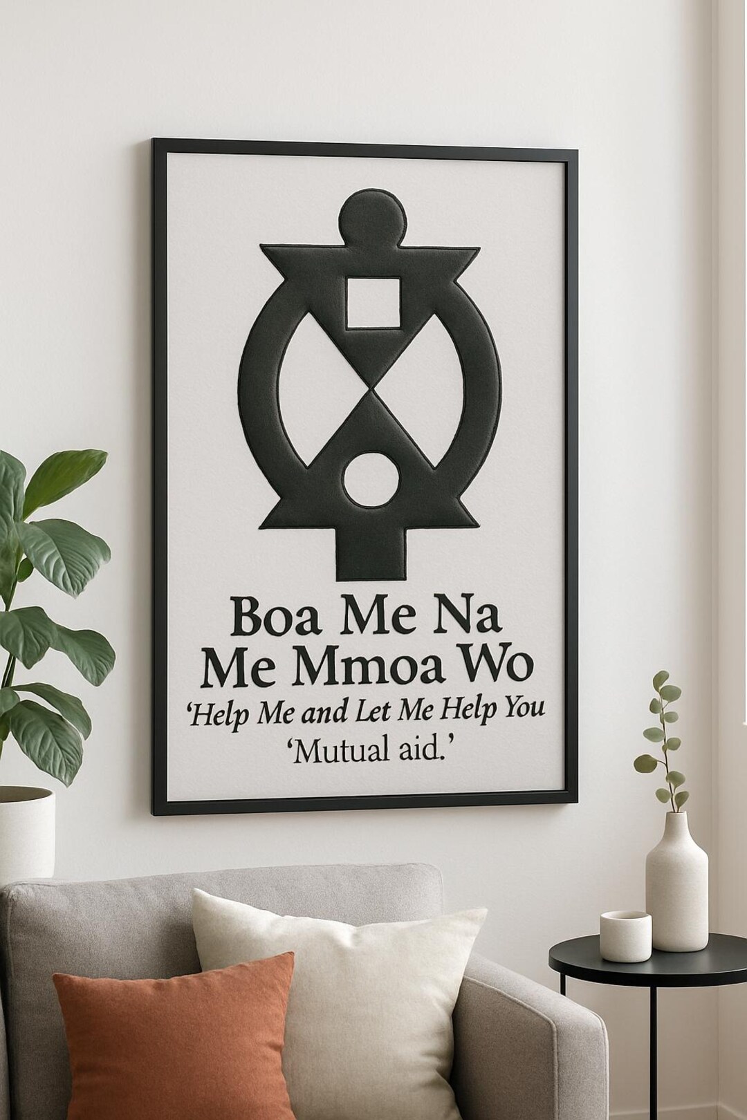 Boa Me Na Me Mmoa Wo | Support Symbol | Cooperation Adinkra Print ...