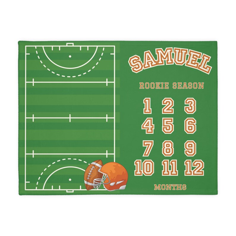 Football Baby Milestone Blanket | Custom Name Monthly Photo Prop - Etsy UK