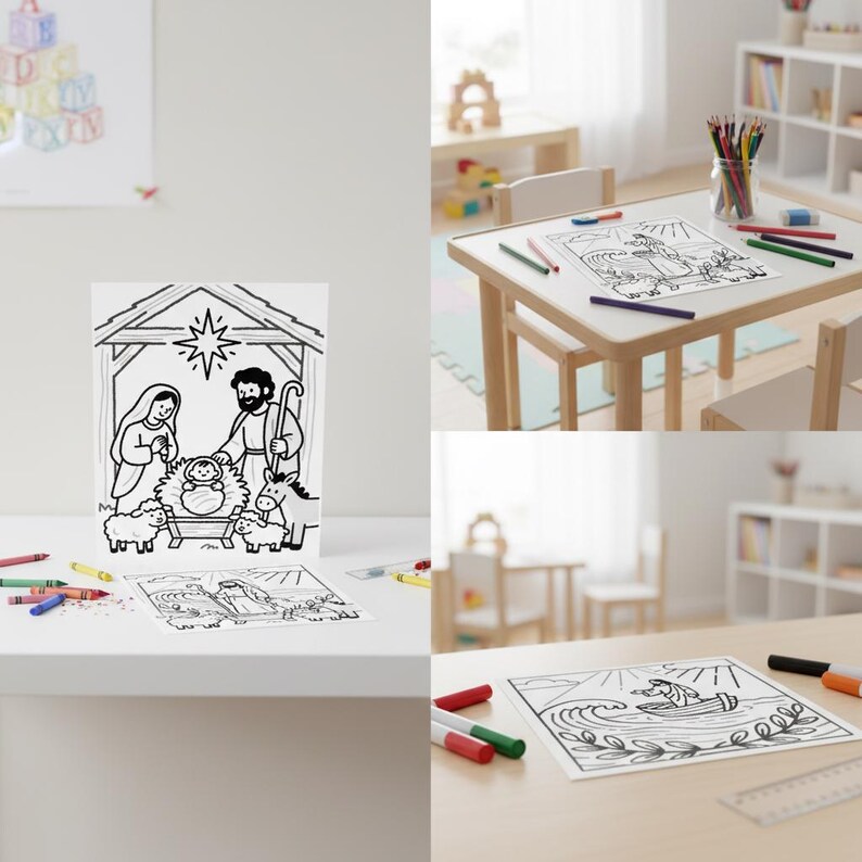 Bible Coloring Pages for Kids | Christian Printable Activity Set - Etsy