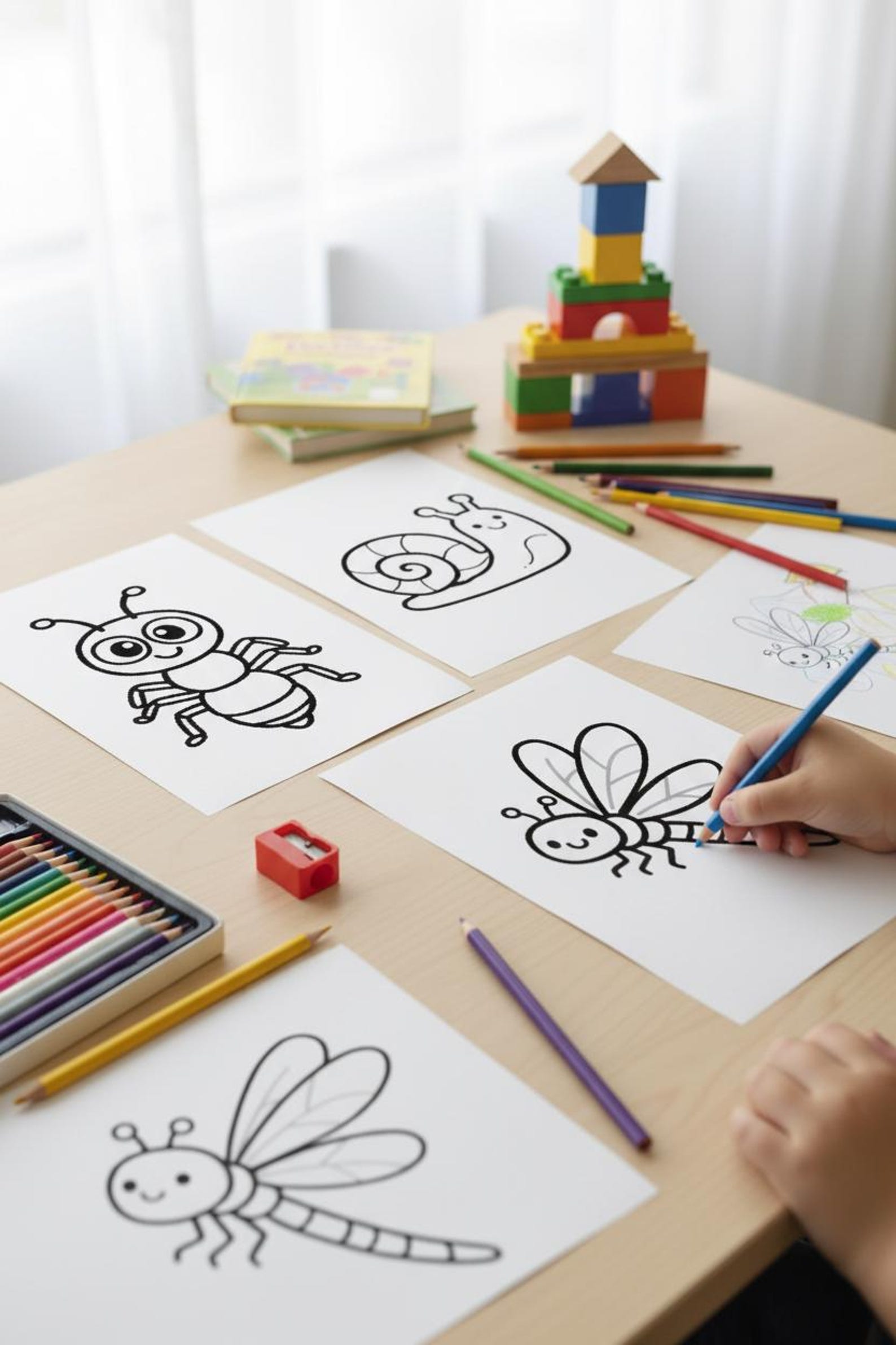 Bugs Coloring Pages for Kids – Cute Insects Printable, Preschool ...