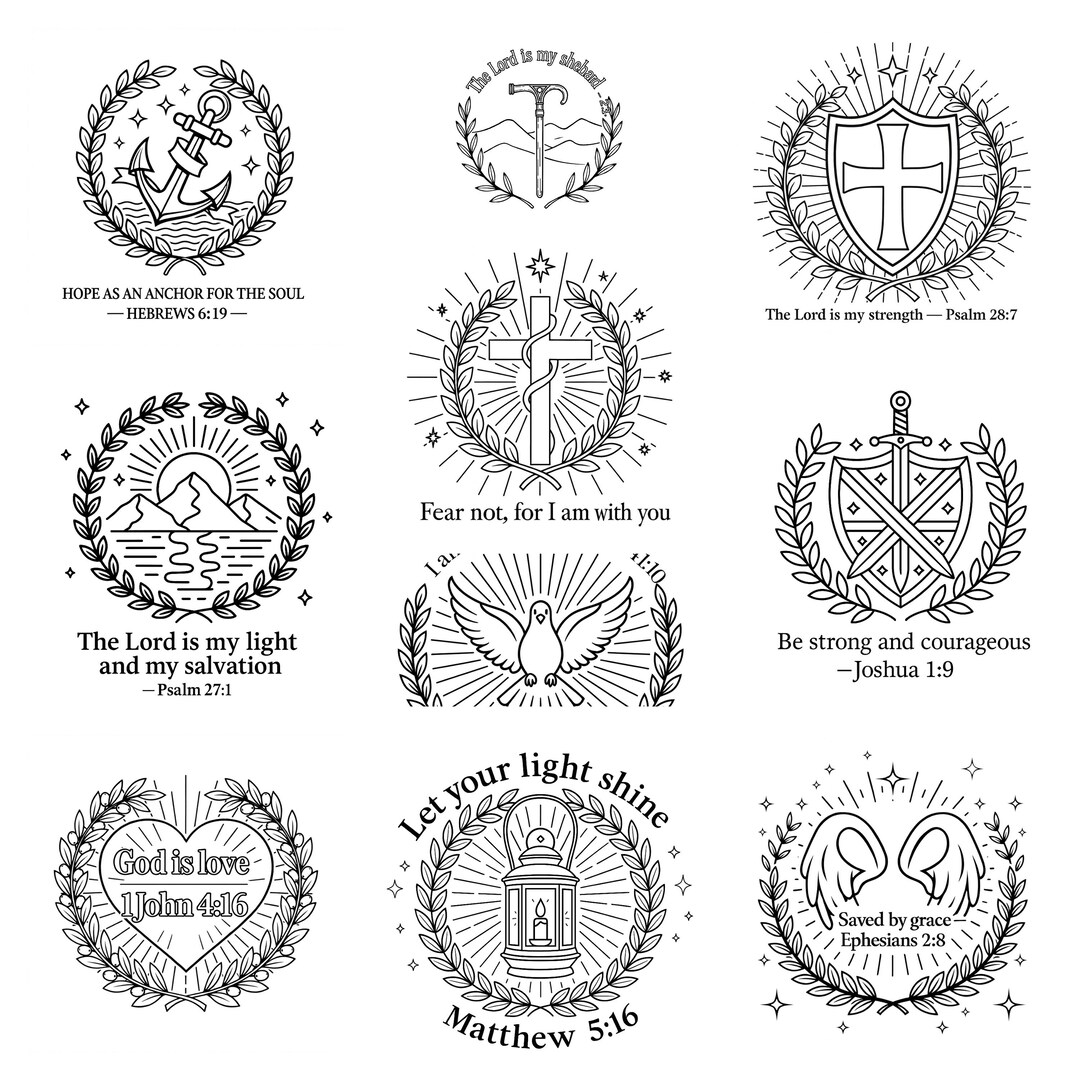 Christian Coloring Pages Set | Bible Verse Anchor Art | Faith Printable ...