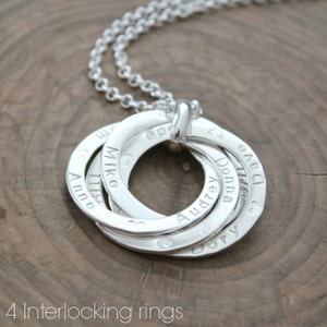 Personalized Interlocking Ring Necklace, Intertwined Circles Necklace ...