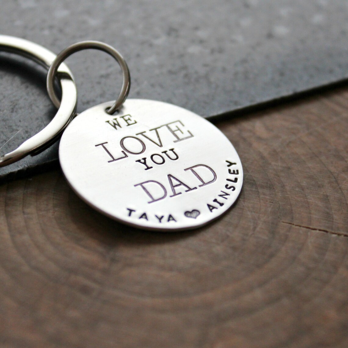 Custom Silver Keychain Personalized Dad Keychain Mom - Etsy
