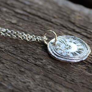 Time of Your Life Vintage Clock Wax Seal Necklace, Fine Silver ...