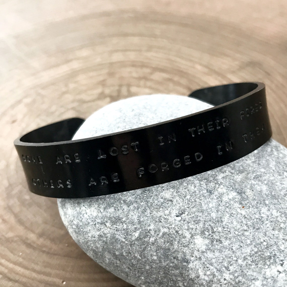 Personalized Matte Black Cuff Masculine Cuff Custom - Etsy