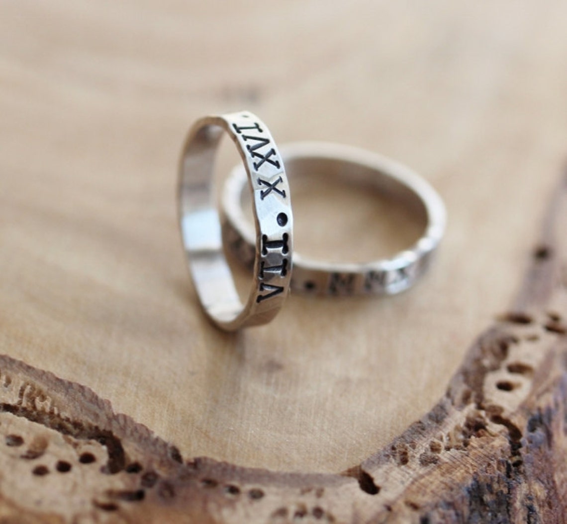 Personalized Stacking Ring Sterling Silver Skinny Ring - Etsy