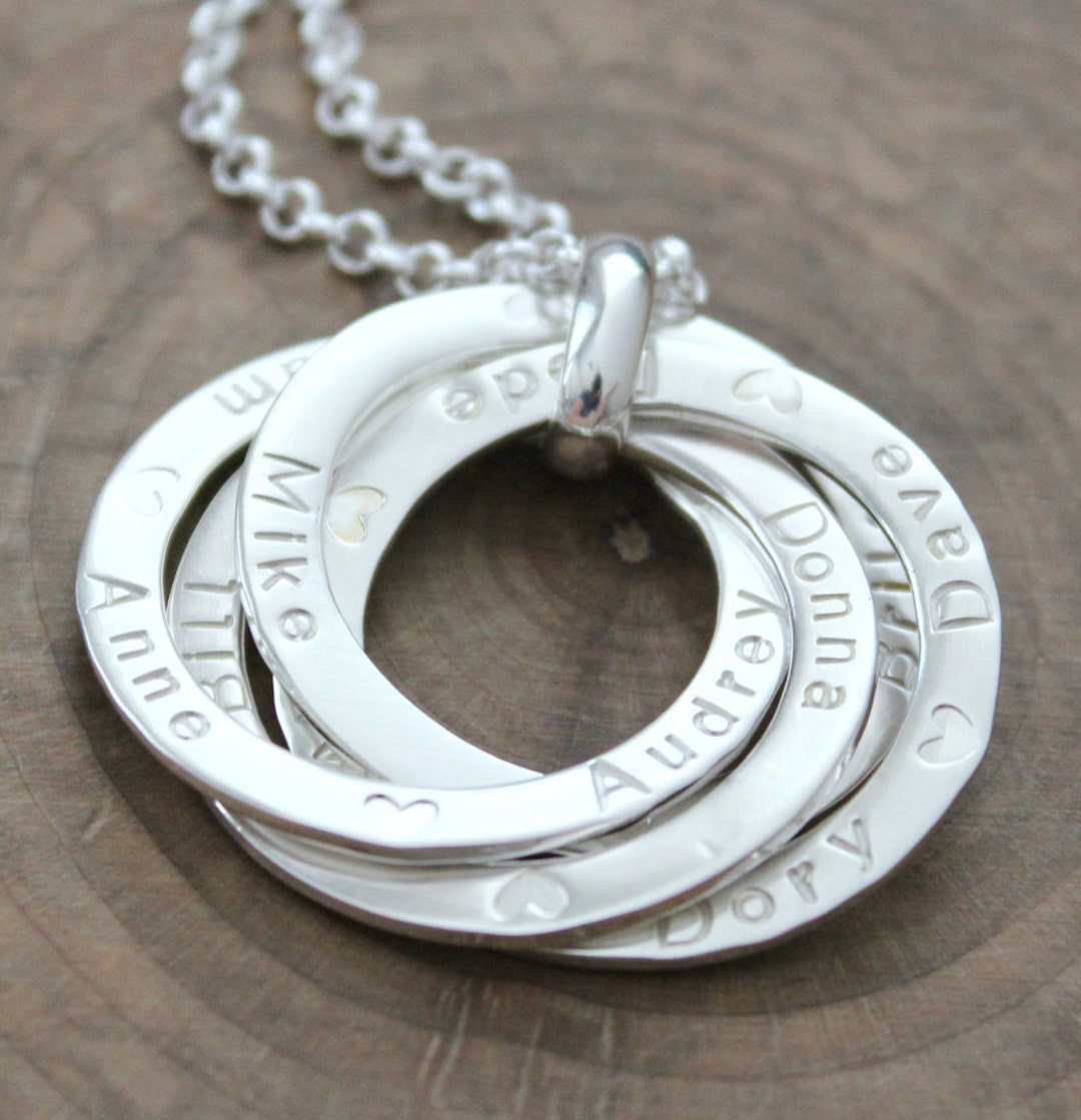 Personalized Family Necklace Custom Ring Necklace - Etsy