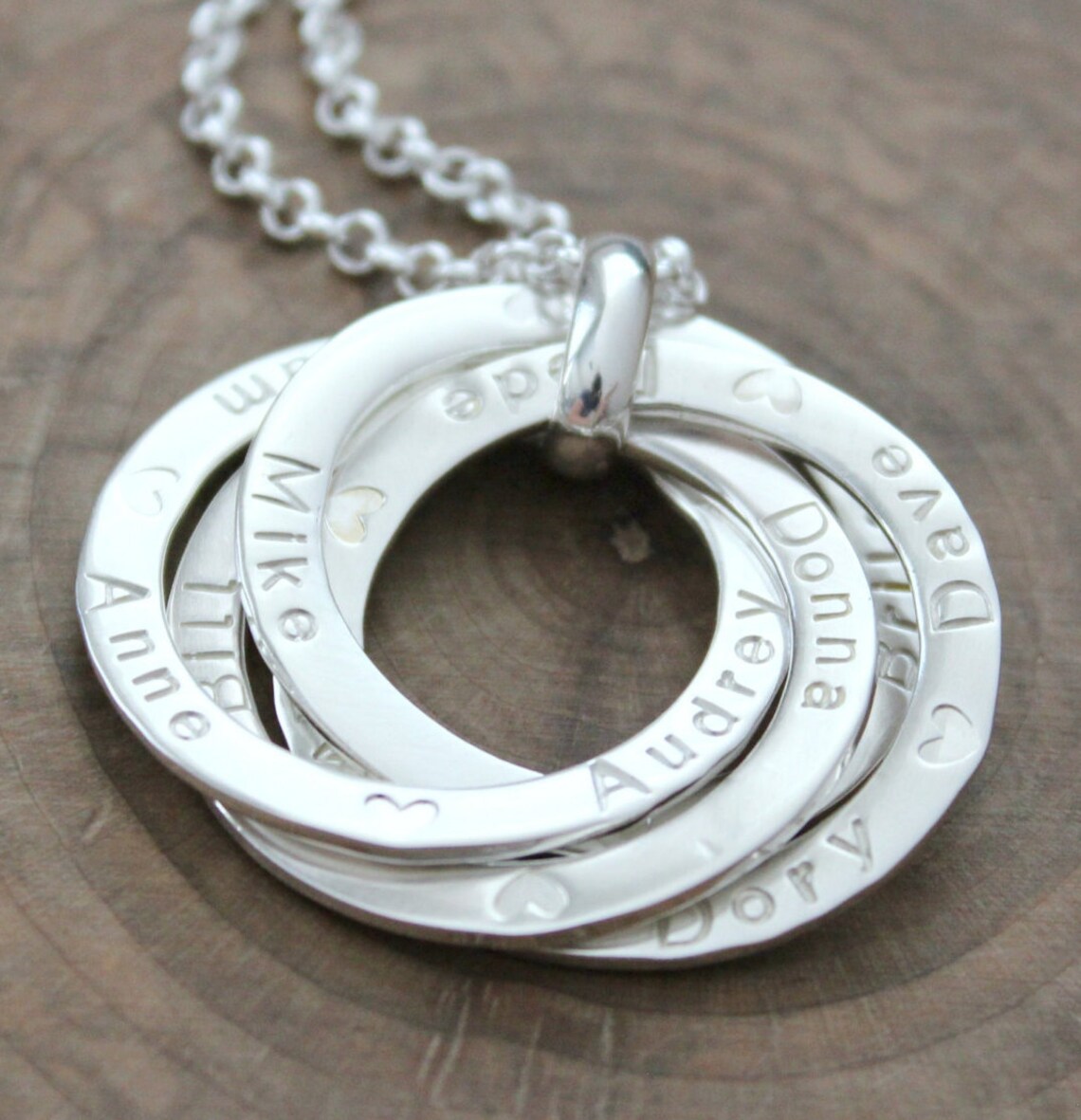 Personalized Family Necklace Custom Ring Necklace | Etsy