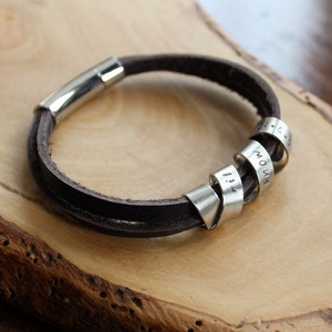 Men's Personalized Leather Bracelet, Personalized Men's Secret Message ...