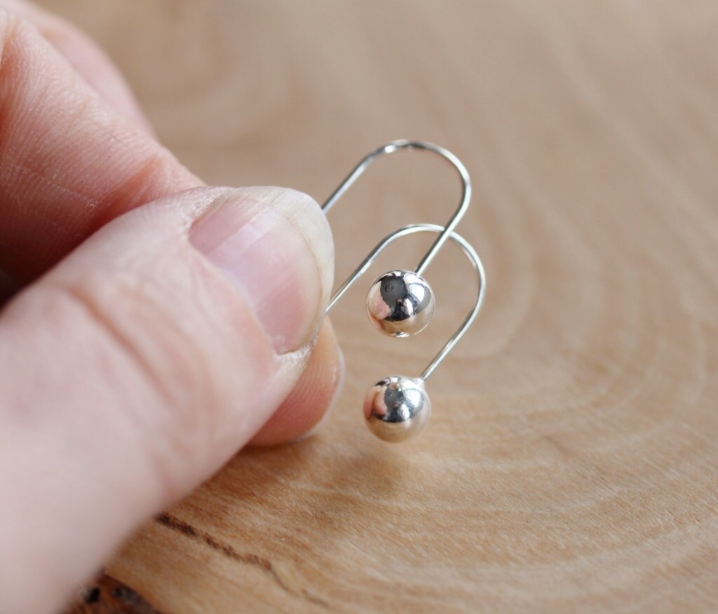 Sterling Silver Ball Dangle Earrings Abundance Dangle - Etsy