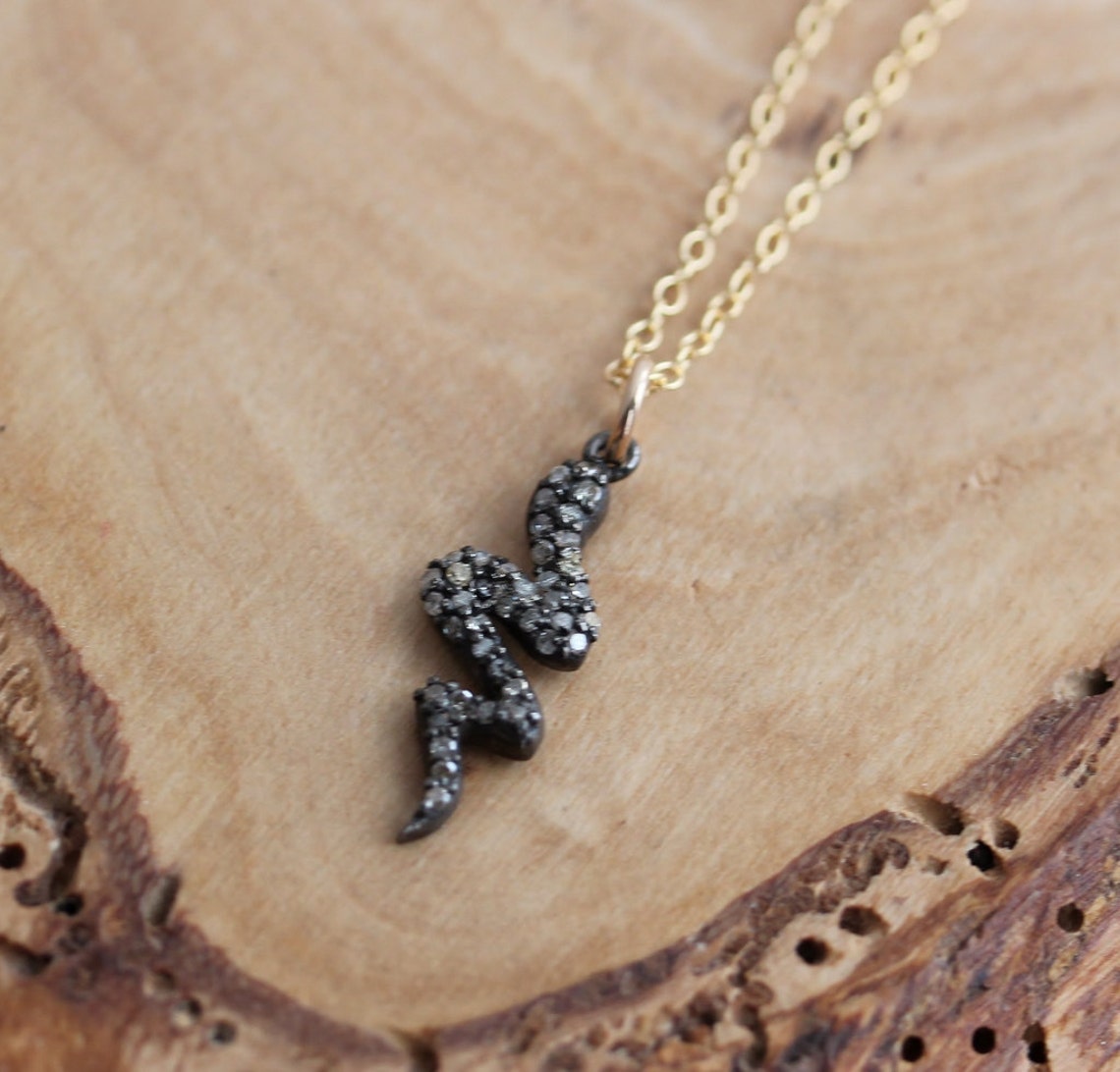 Pave Diamond Snake Necklace Serpent Necklace Gold & Diamond | Etsy