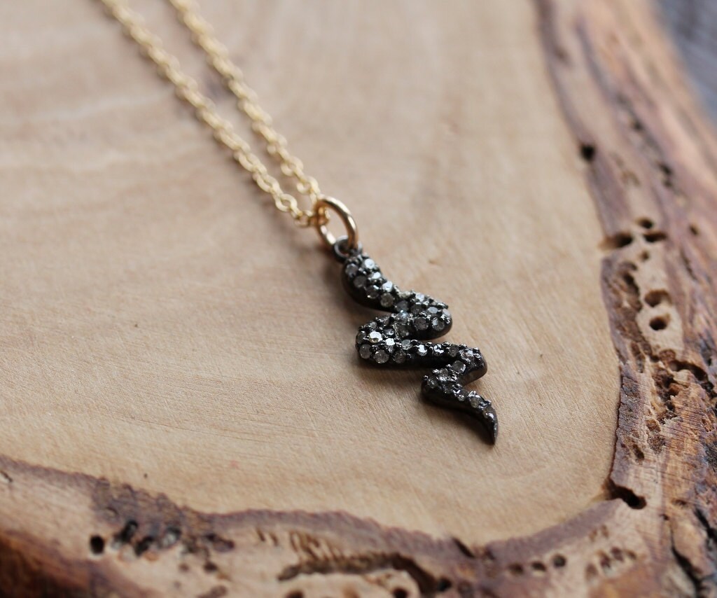 Pave Diamond Snake Necklace Serpent Necklace Gold & Diamond | Etsy