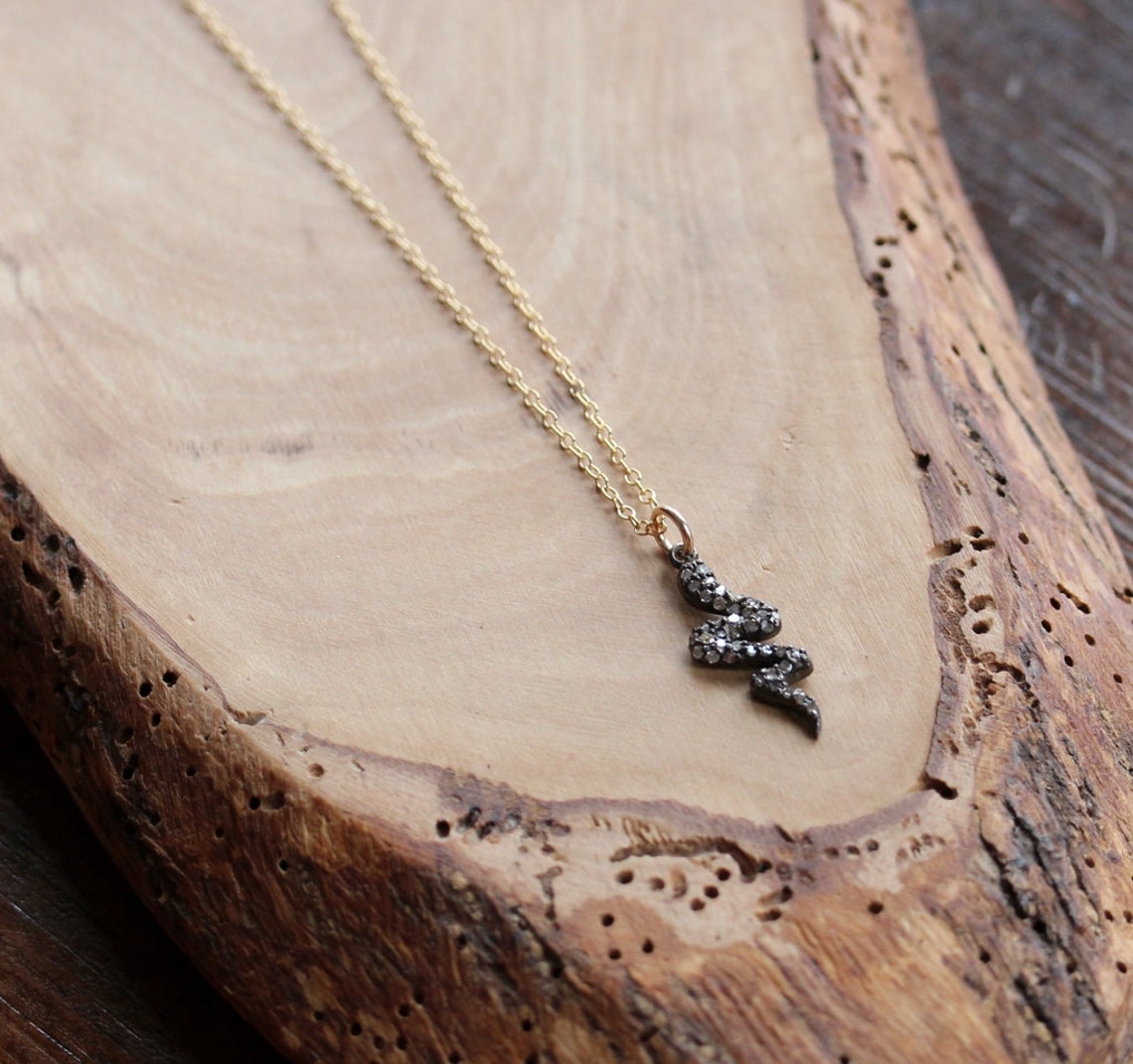 Pave Diamond Snake Necklace Serpent Necklace Gold & Diamond - Etsy