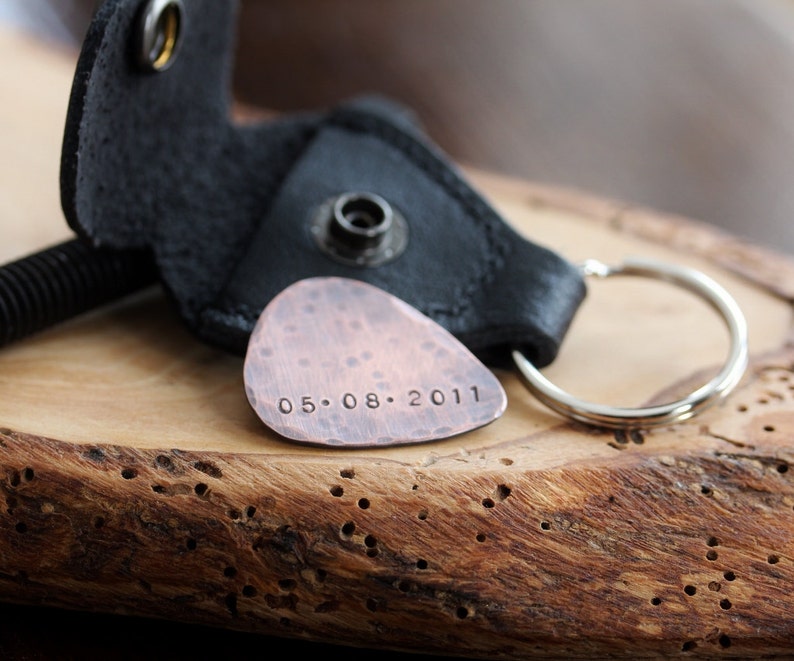 Personalized Guitar Pick & Leather Keychain Pouch Boyfriend | Etsy Canada