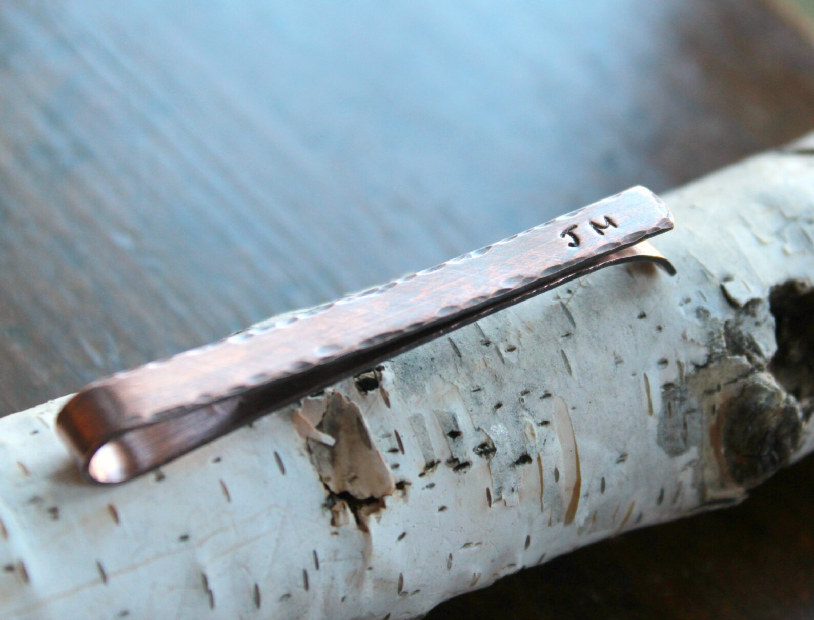 Personalized Tie Bar or Skinny Tie Bar Men's Rustic - Etsy