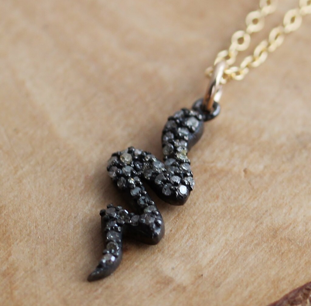 Pave Diamond Snake Necklace Serpent Necklace Gold & Diamond | Etsy