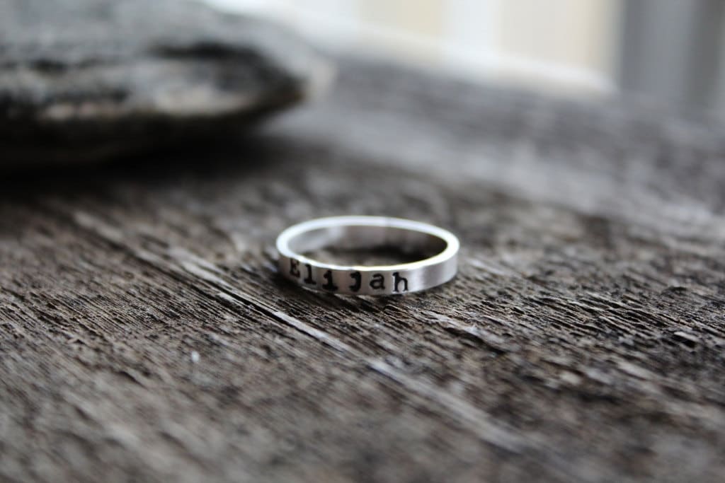 Personalized Smooth Silver Ring Stacking Ring Sterling | Etsy