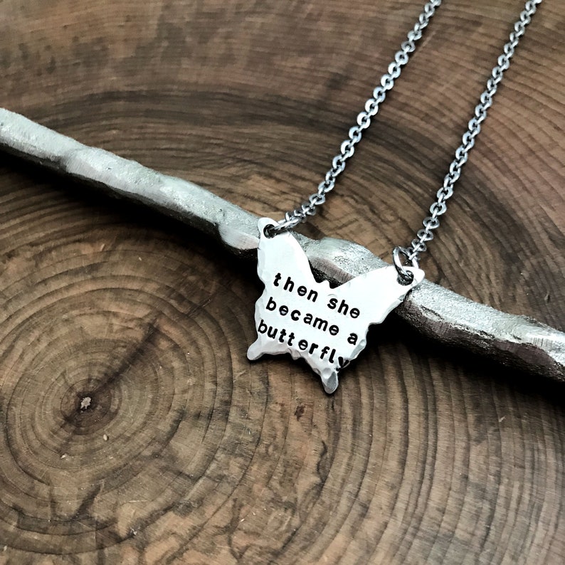 Inspirational Quote Butterfly Necklace Graduation Gift - Etsy