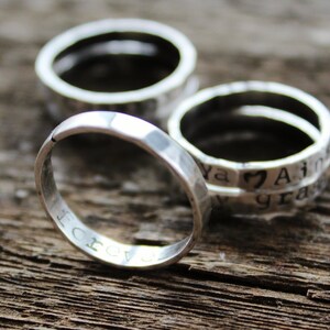 Stacking Rings Personalized, Personalized Sterling Silver Ring Set of 3 ...