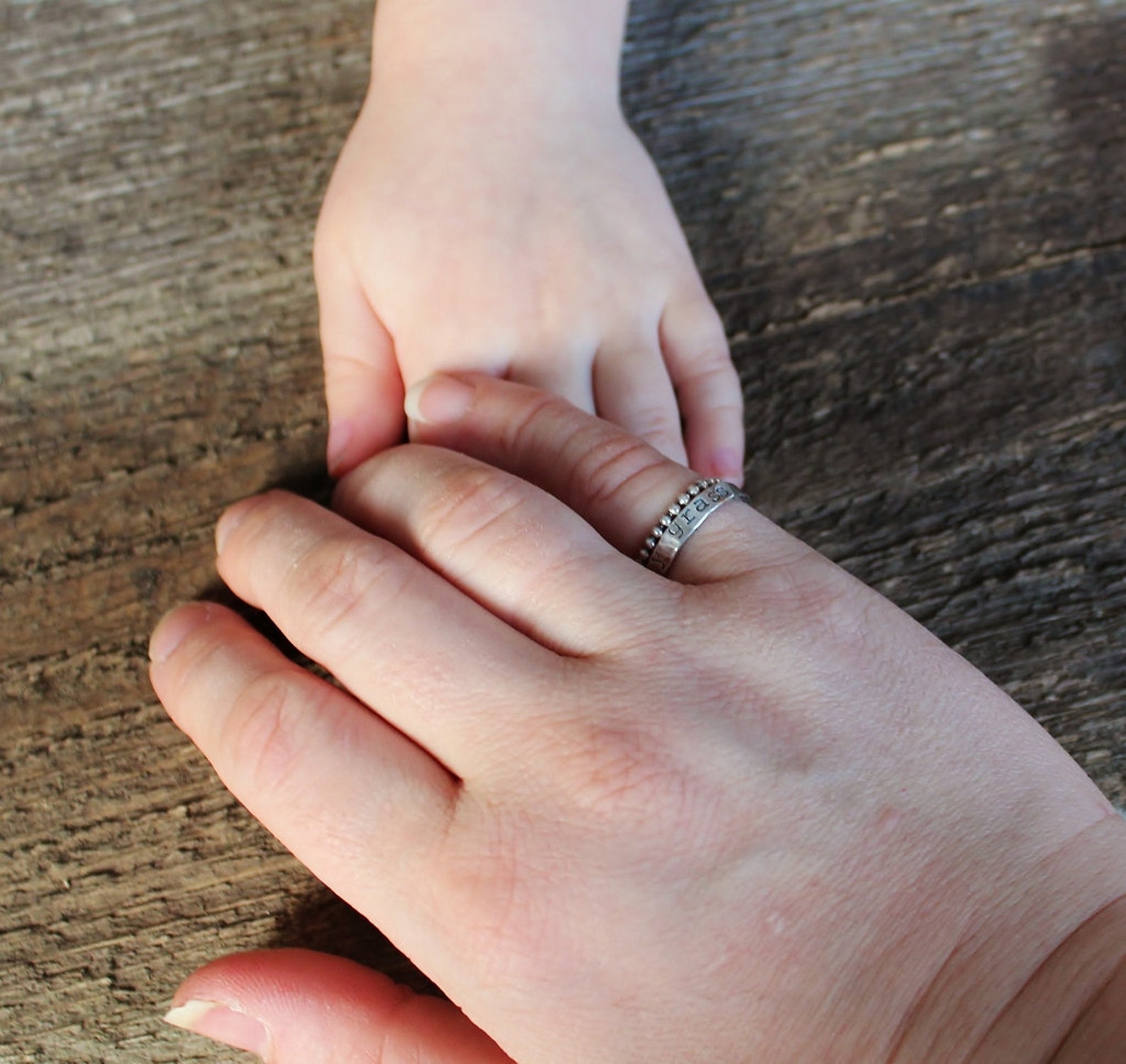Personalized Smooth Silver Ring Stacking Ring Sterling | Etsy