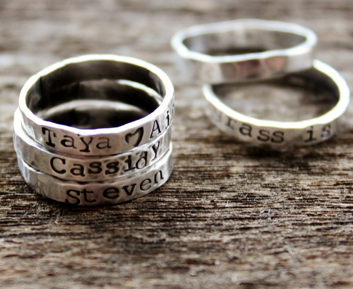 Stacking Rings Personalized Personalized Sterling Silver Ring - Etsy