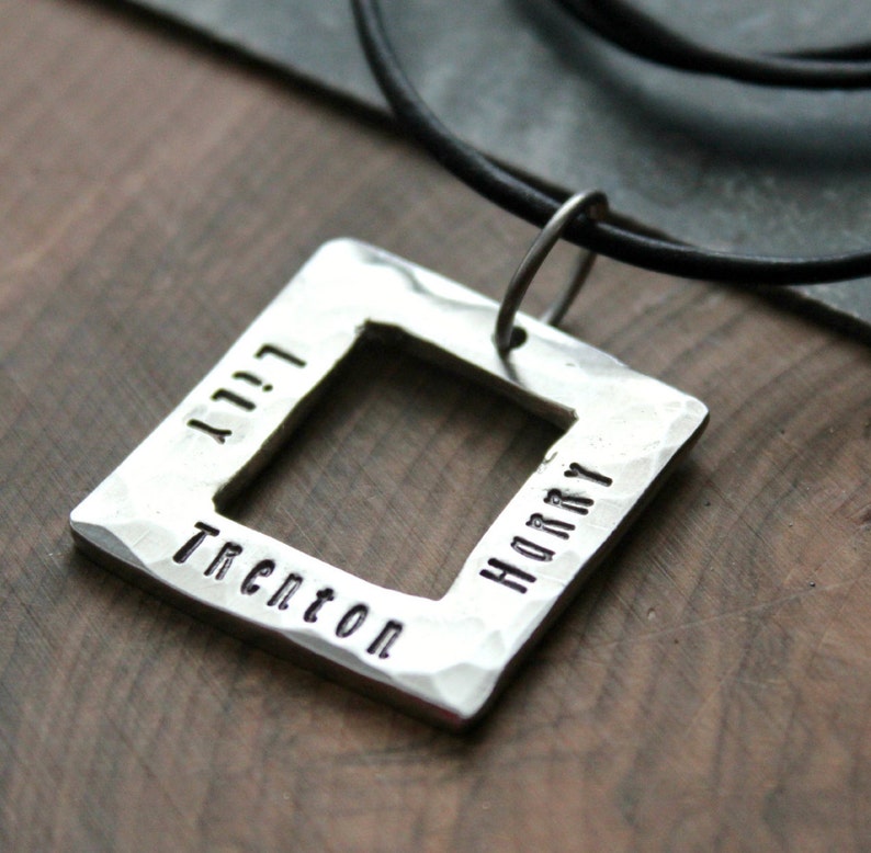 Men's Personalized Necklace Leather Men's Necklace | Etsy