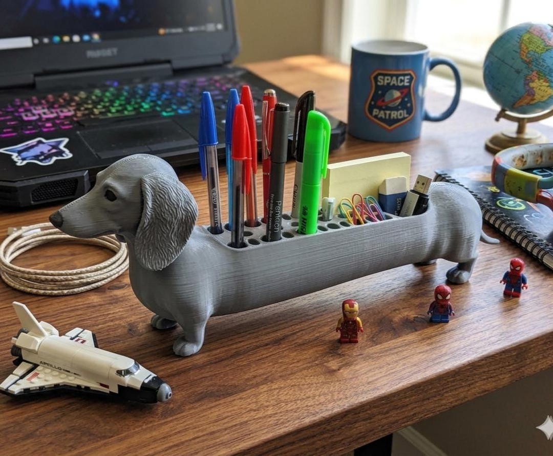 Dachshund Dog Pencil Holder & Desk Organizer – Cute Wiener Dog ...
