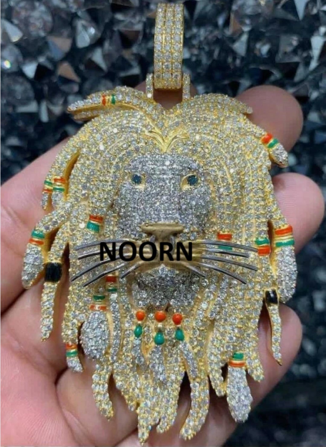 16.22 CT Diamond Lion Pendant Iced Out Lion Pendant Hip Hop Diamond ...