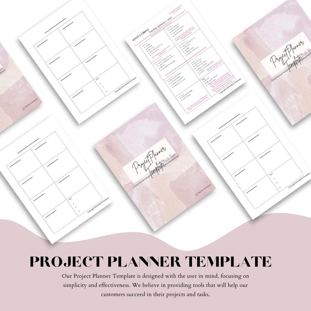 Project Planner Template Digital Download, Organize Tasks and Deadlines ...