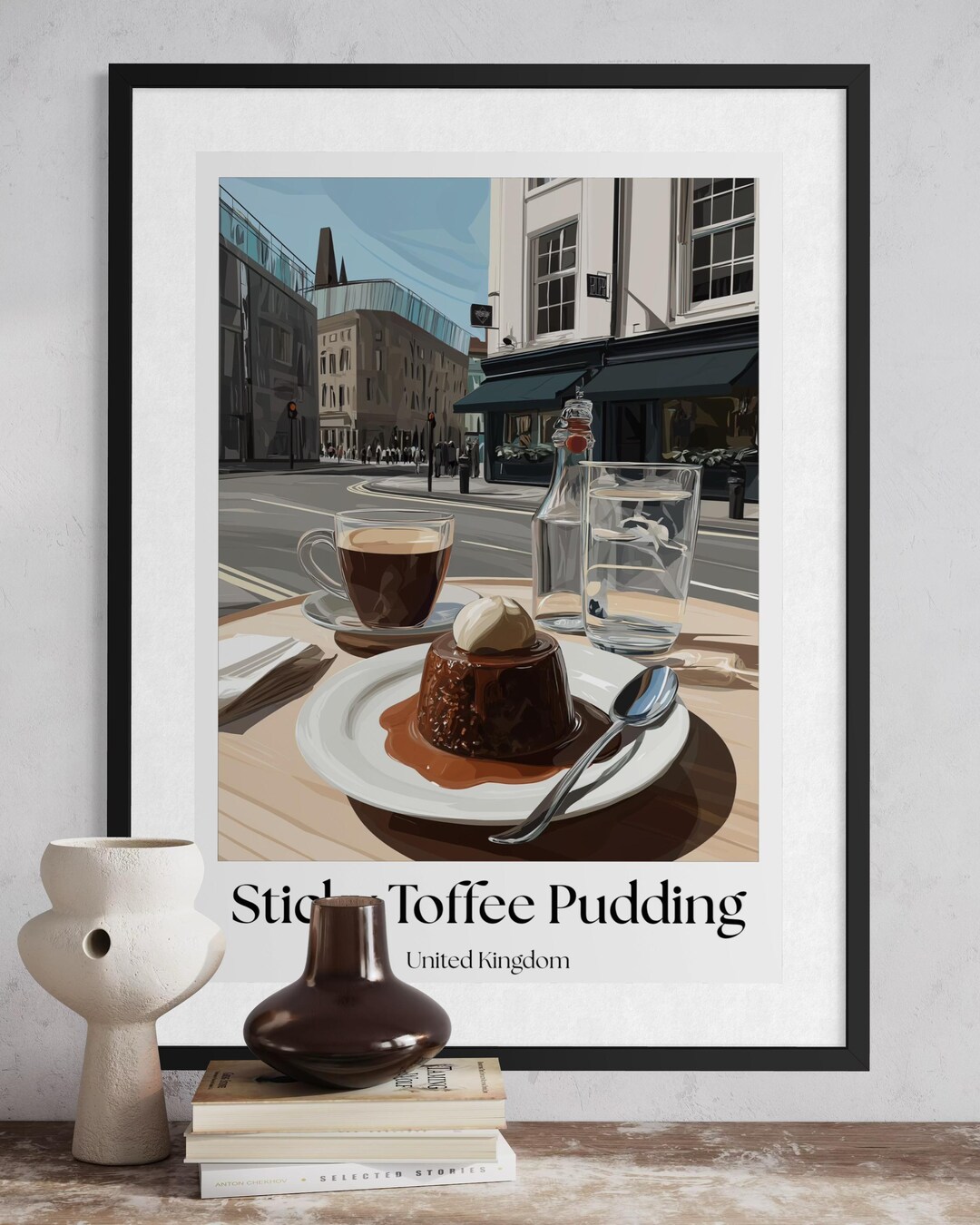 Sticky Toffee Pudding Food Poster - UK Wall Art, Kitchen Decor, Stick ...