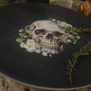 Decaying Beauty Skull Plate Set | Skull & Floral Dinner Plates | Dark ...