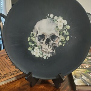 Decaying Beauty Skull Plate Set | Skull & Floral Dinner Plates | Dark ...