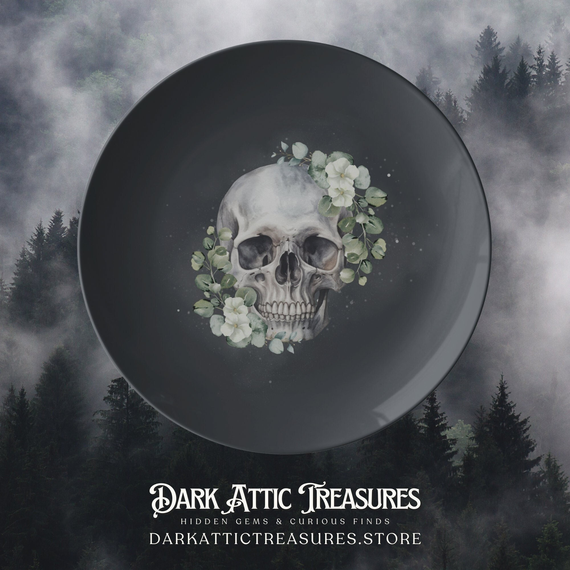 Decaying Beauty Skull Plate Set Skull & Floral Dinner Plates - Etsy