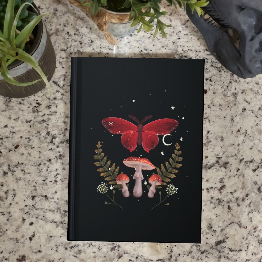 Whimsigoth Mushroom and Moth Hardcover Journal Cottagecore Journal ...