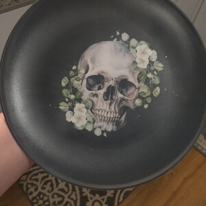 Decaying Beauty Skull Plate Set | Skull & Floral Dinner Plates | Dark ...
