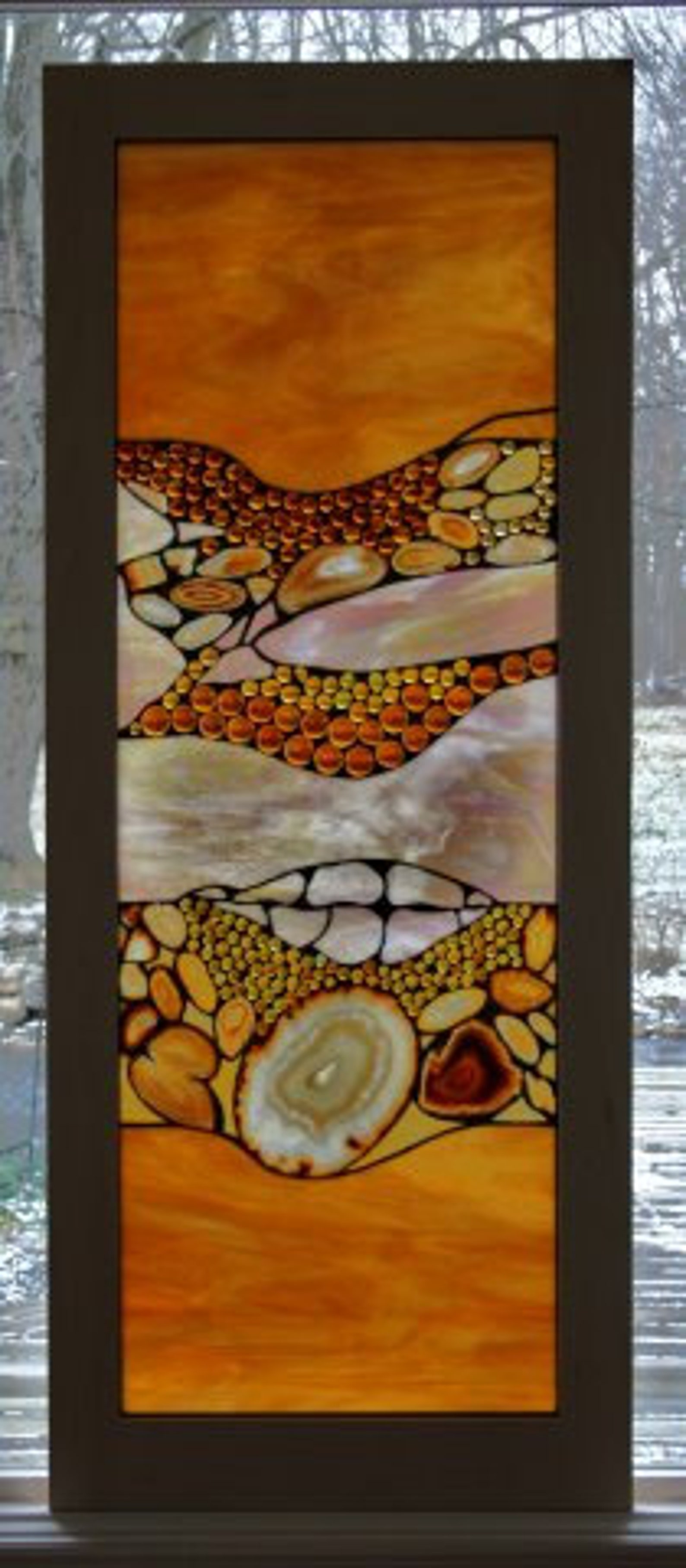 Custom Made Stained Glass/agate Windows Cabinet Inserts | Etsy