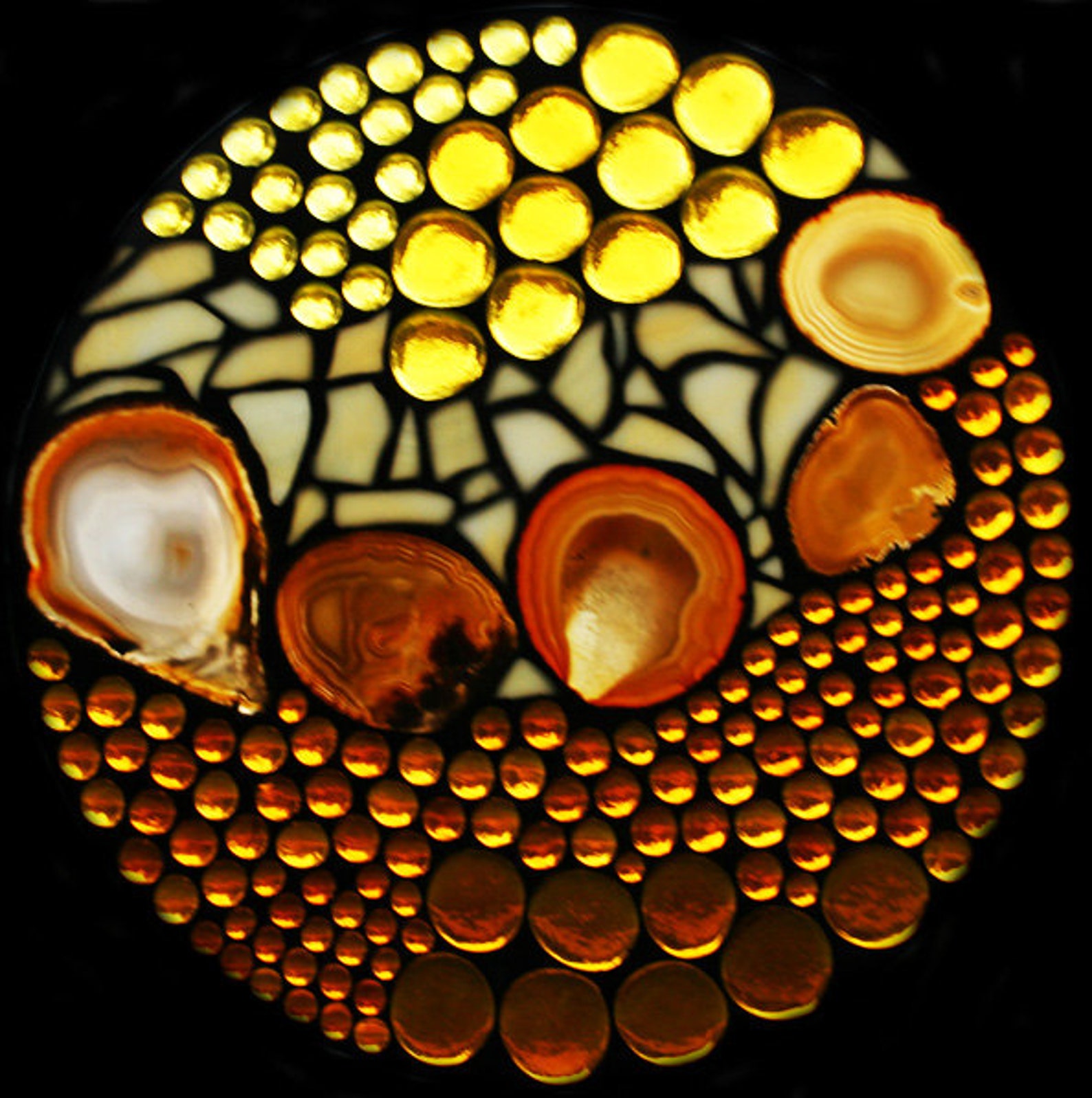 Custom Made Abstract Stained Glass/agate Round Panels - Etsy