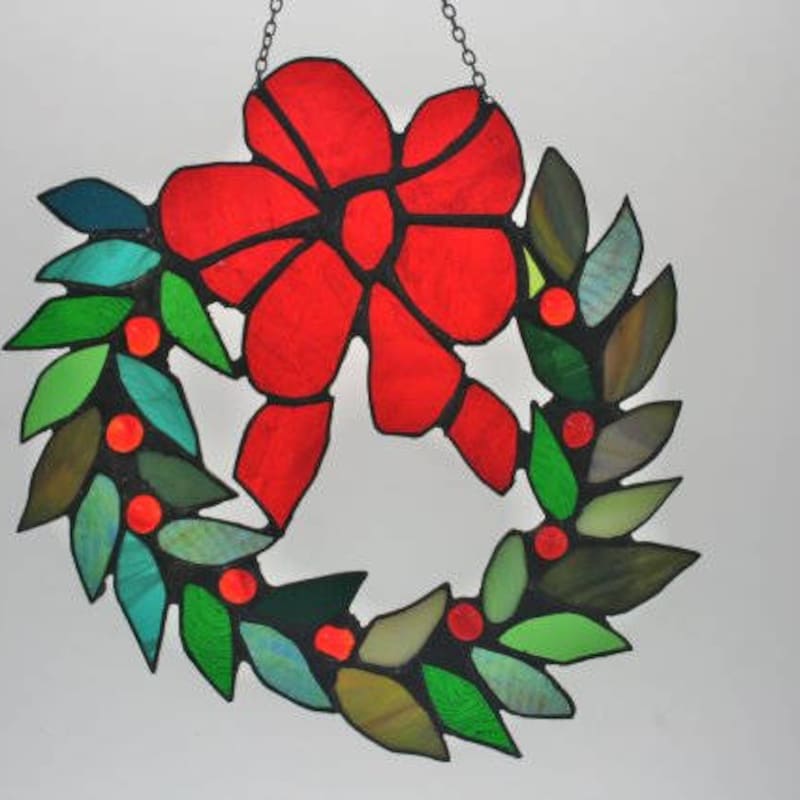 Stained Glass Wreath - Etsy