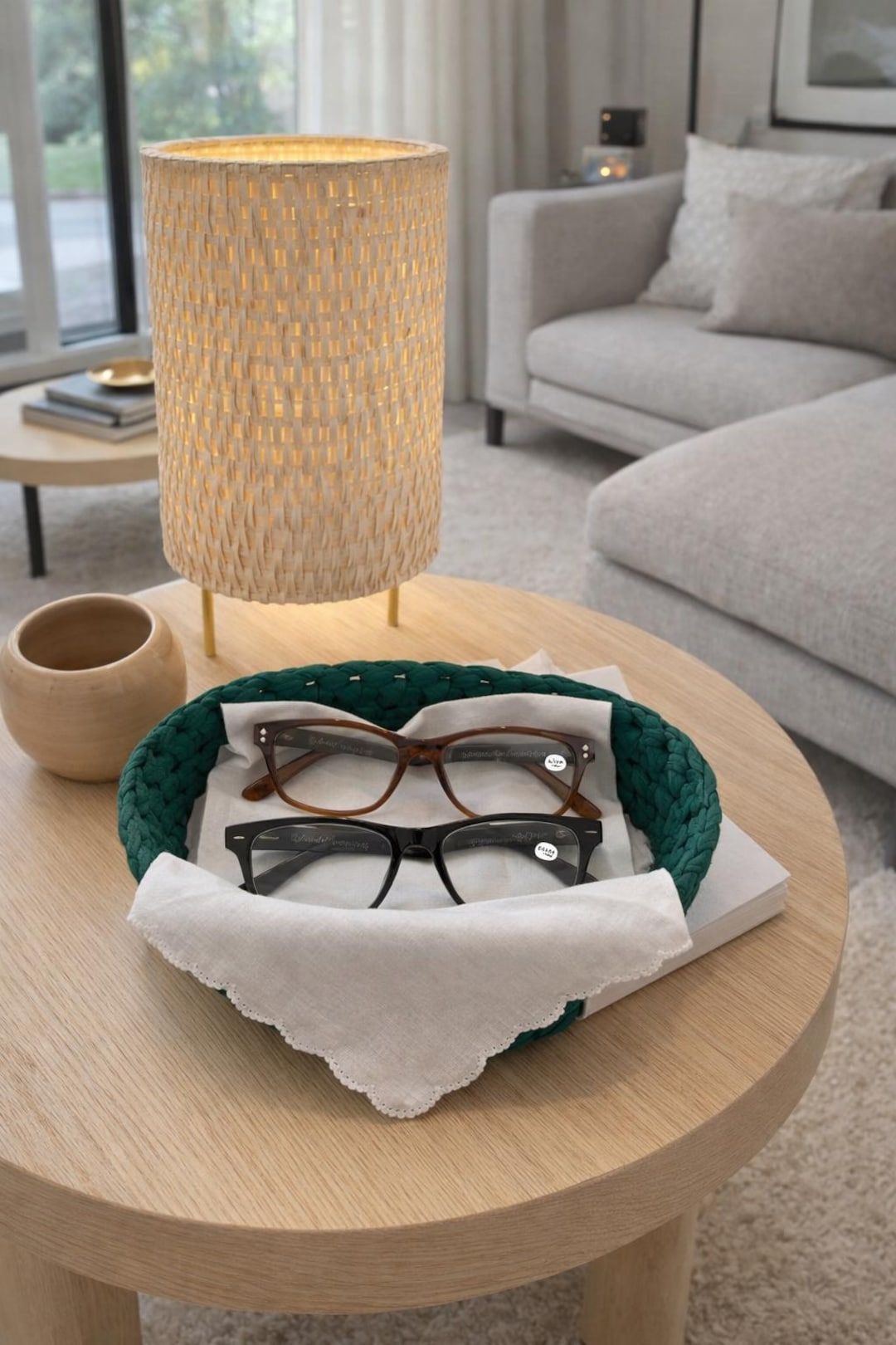 Knit Eyeglass Holder Tray, Glasses and Sunglasses Storage Basket for ...