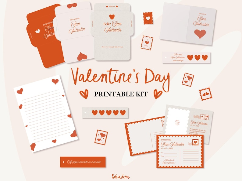 Printable Valentine's Day Kit for Couples | Love Letters, Envelopes ...