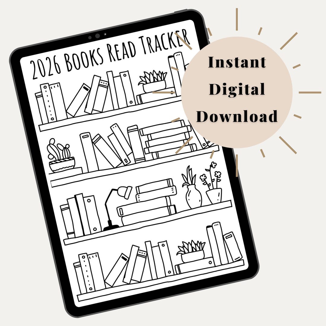 2026 Bookshelf Reading Tracker, Printable Book Log (digital Download ...