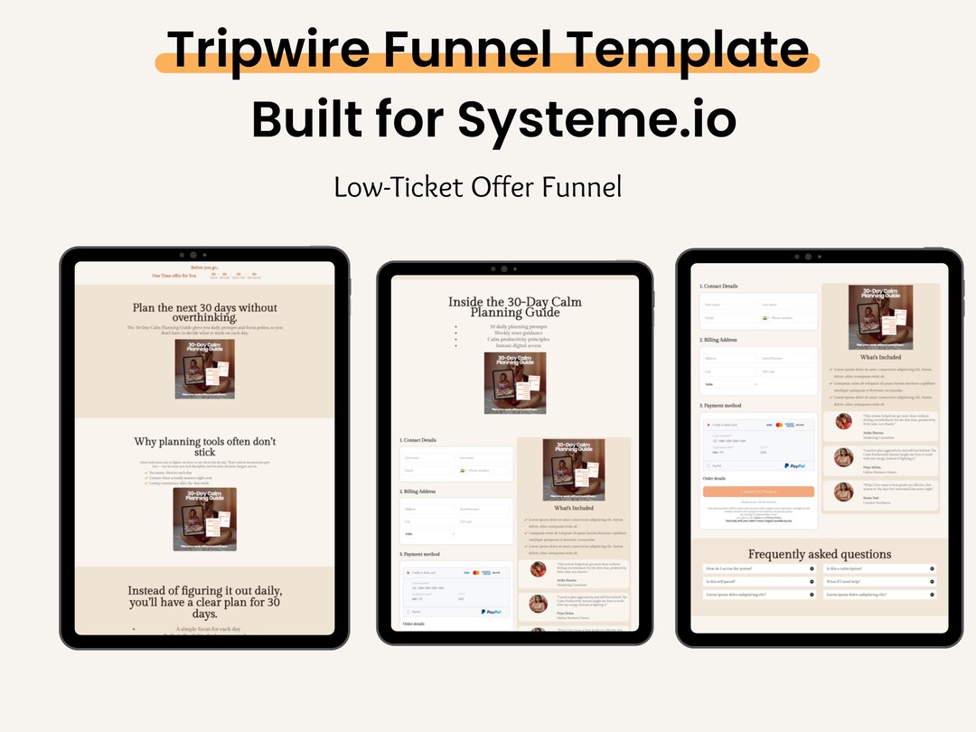 Tripwire Template for Systeme.io | Low Ticket Offer Funnel for Digital ...
