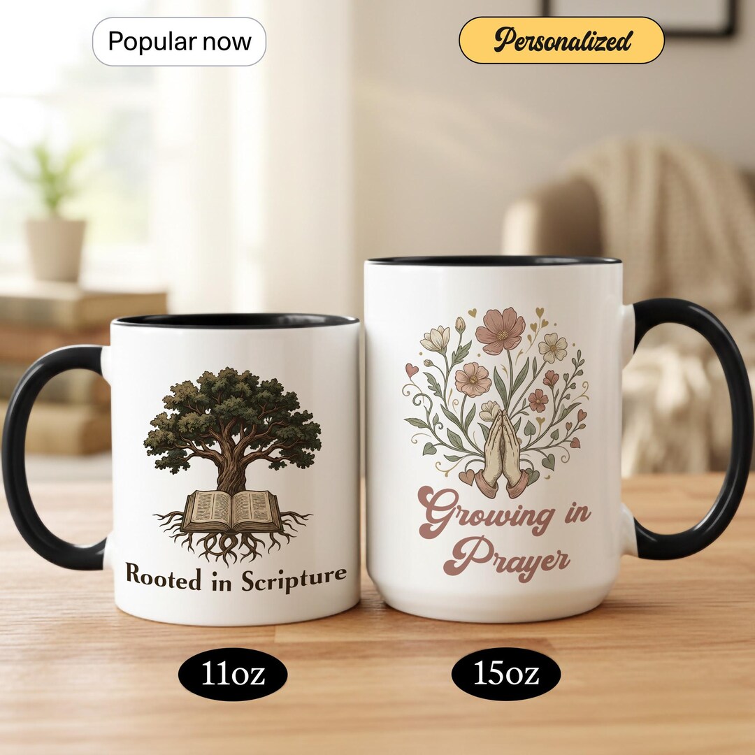 Christian Couple Mug Set | Rooted in Scripture | Faith Gift for Couples ...