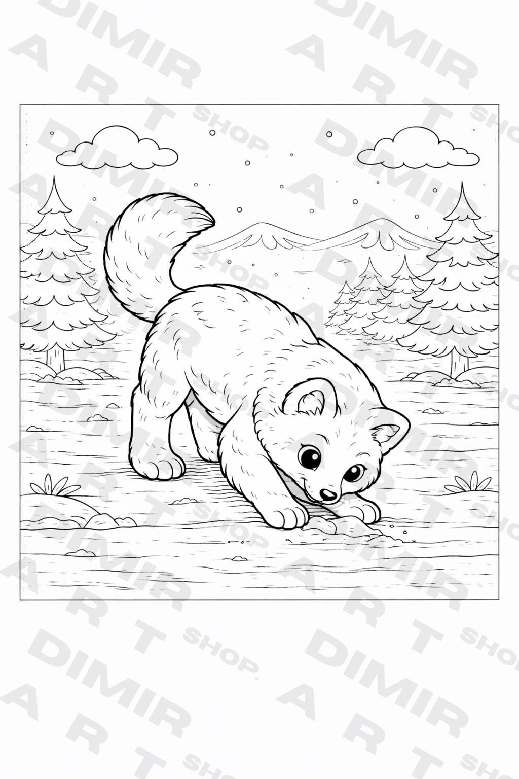 Cute Ice Age Animals Coloring Book for Kids Printable PDF 40 Pages - Etsy