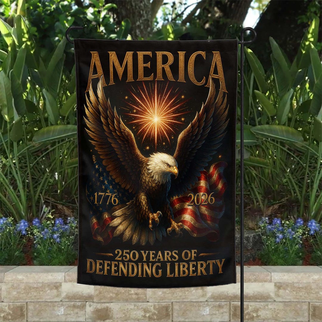 America 250 Years of Defending Liberty Garden Flag, 1776-2026 Eagle ...