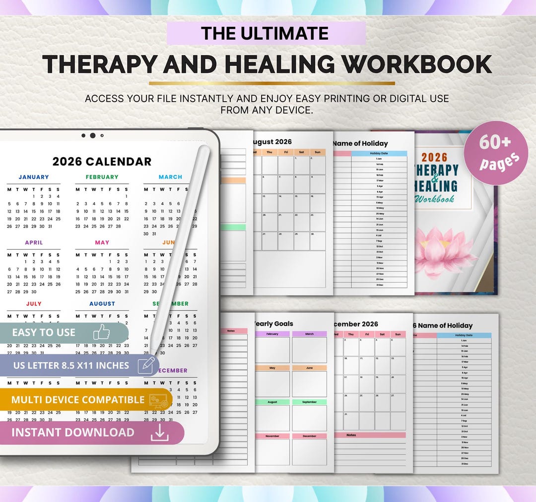 Therapy and Healing Workbook, Mental Wellness & Self-care Journal - Etsy