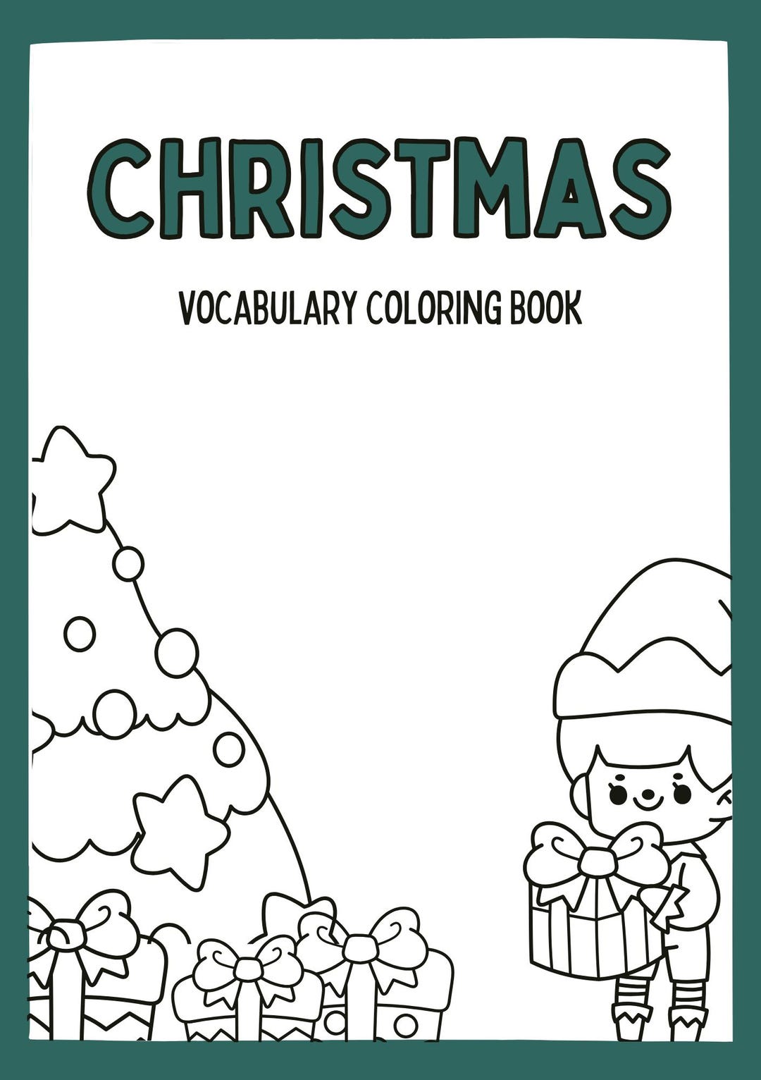 CHRISTMAS Vocabulary COLORING BOOK - Etsy